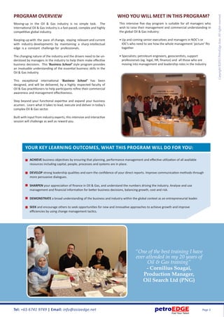 International Oil & Gas Executive Development Training | PDF