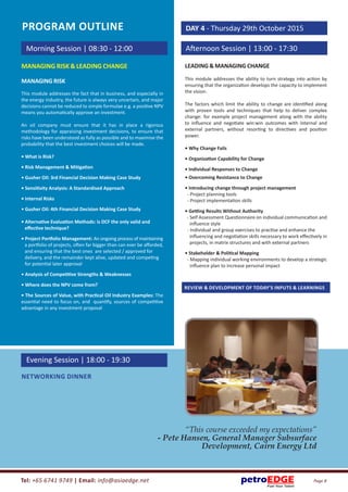 International Oil & Gas Executive Development Training | PDF