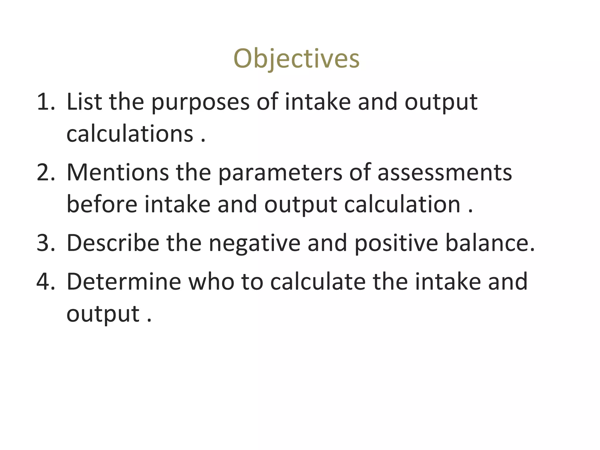 Intake Output Chart Guidelines | PPT