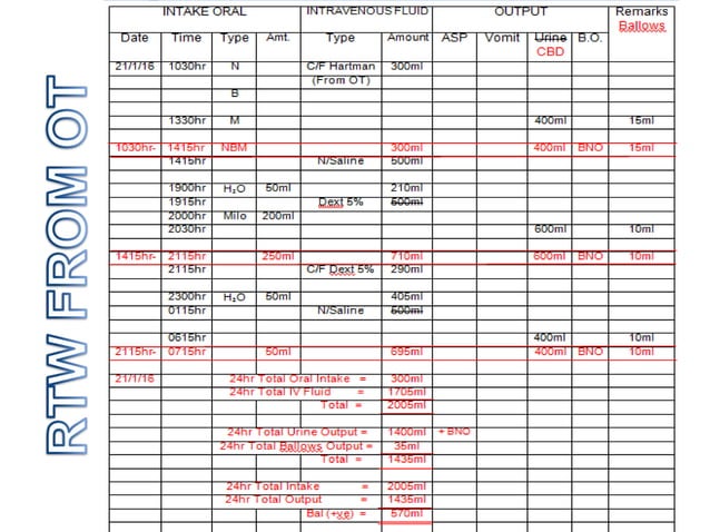 Intake Output Chart Guidelines | PPT | Medical Health