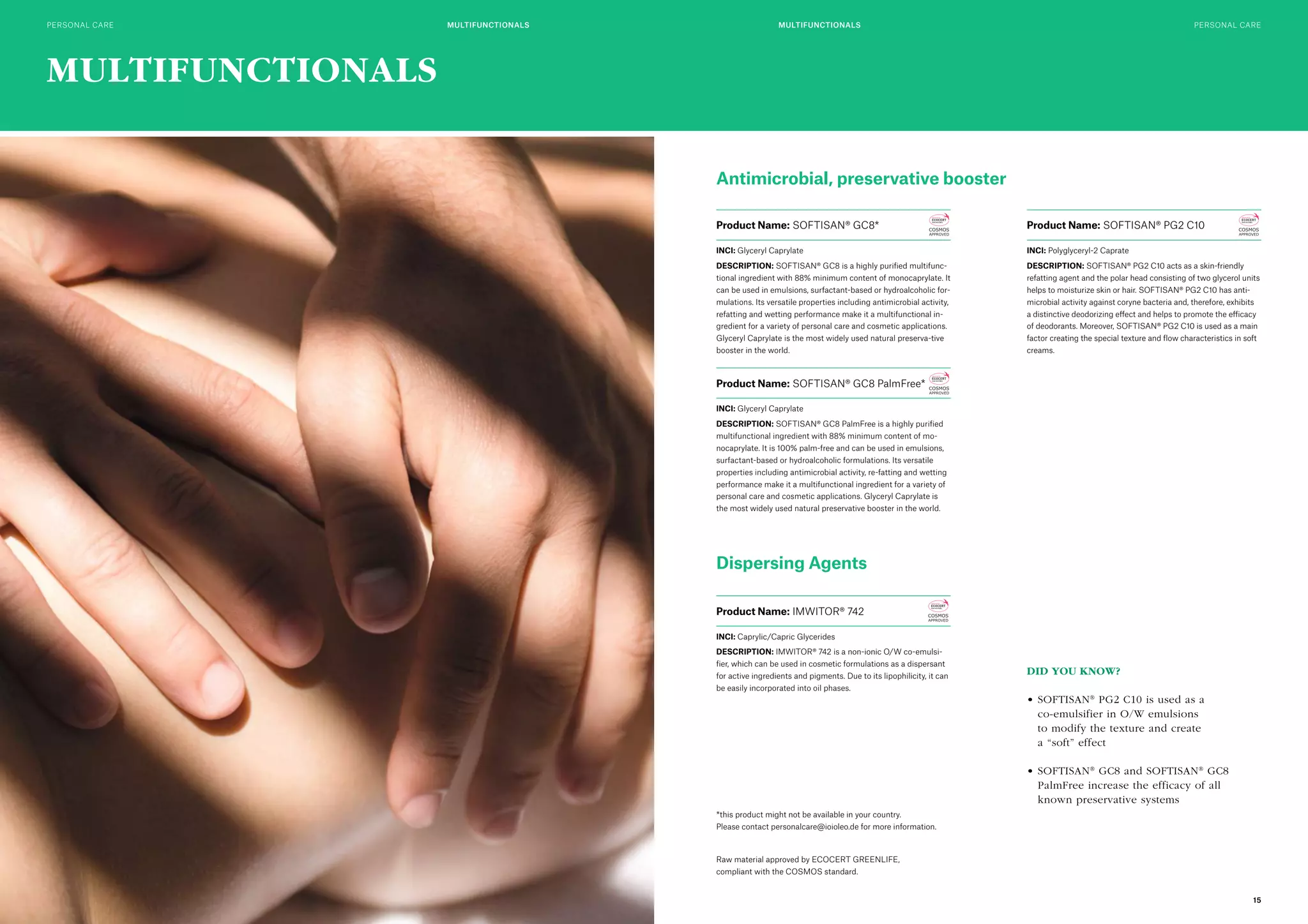 IOI Oleochemical personal care - product catalogue | PDF