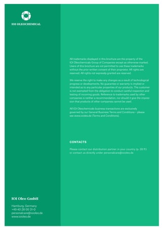 IOI Oleochemical personal care - product catalogue | PDF
