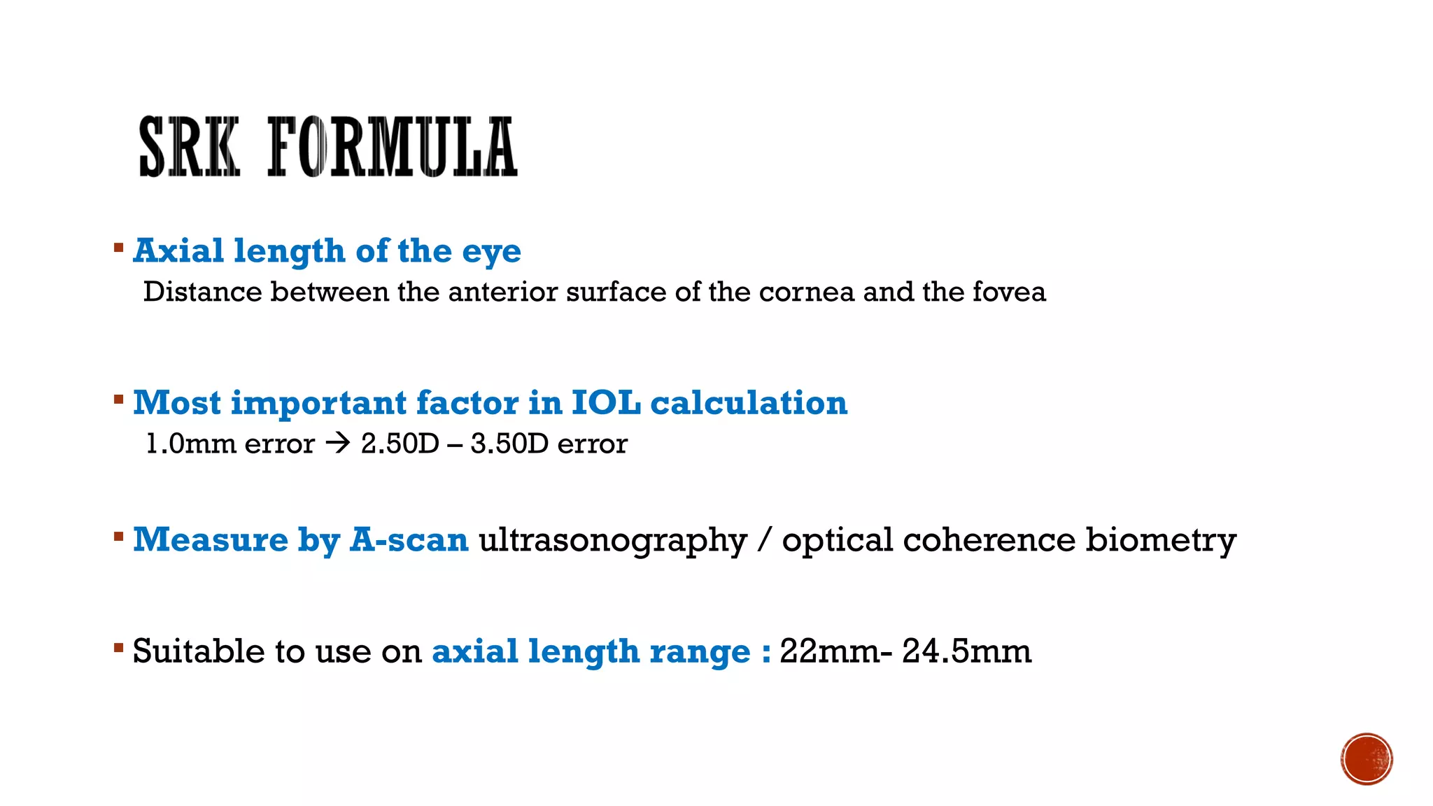 Biometry: Iol calculation | PPT