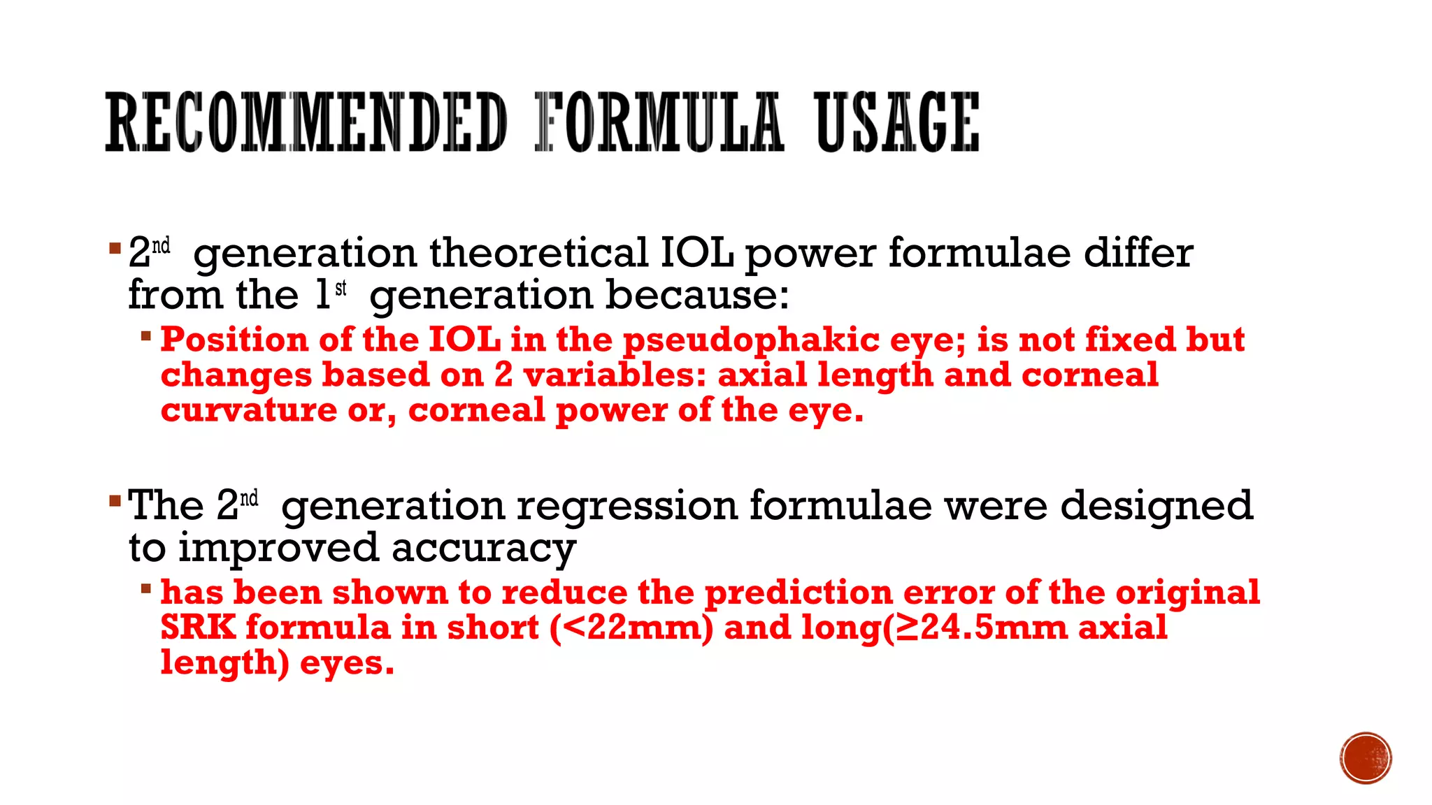 Biometry: Iol calculation | PPT