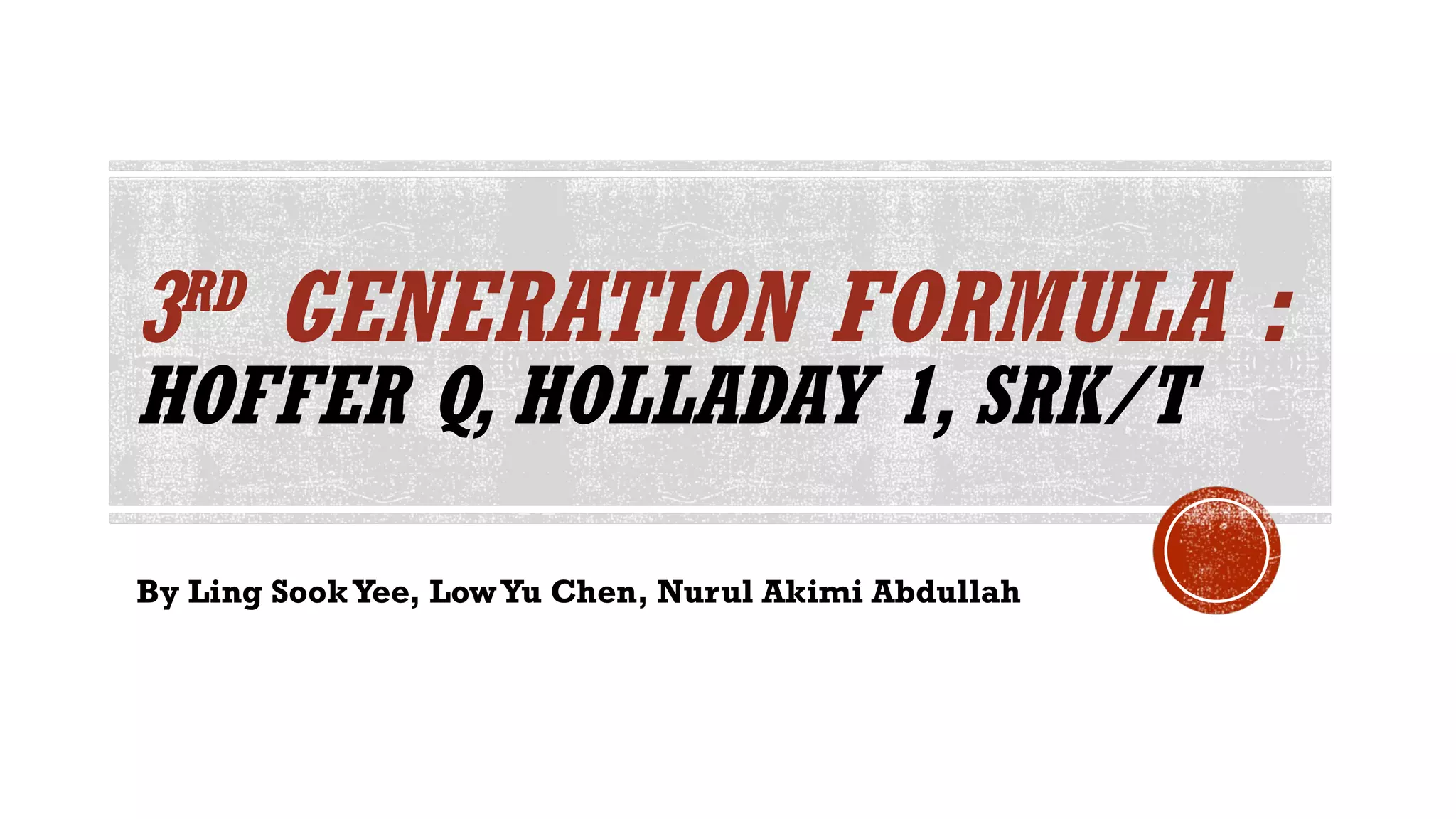 Biometry: Iol calculation | PPT