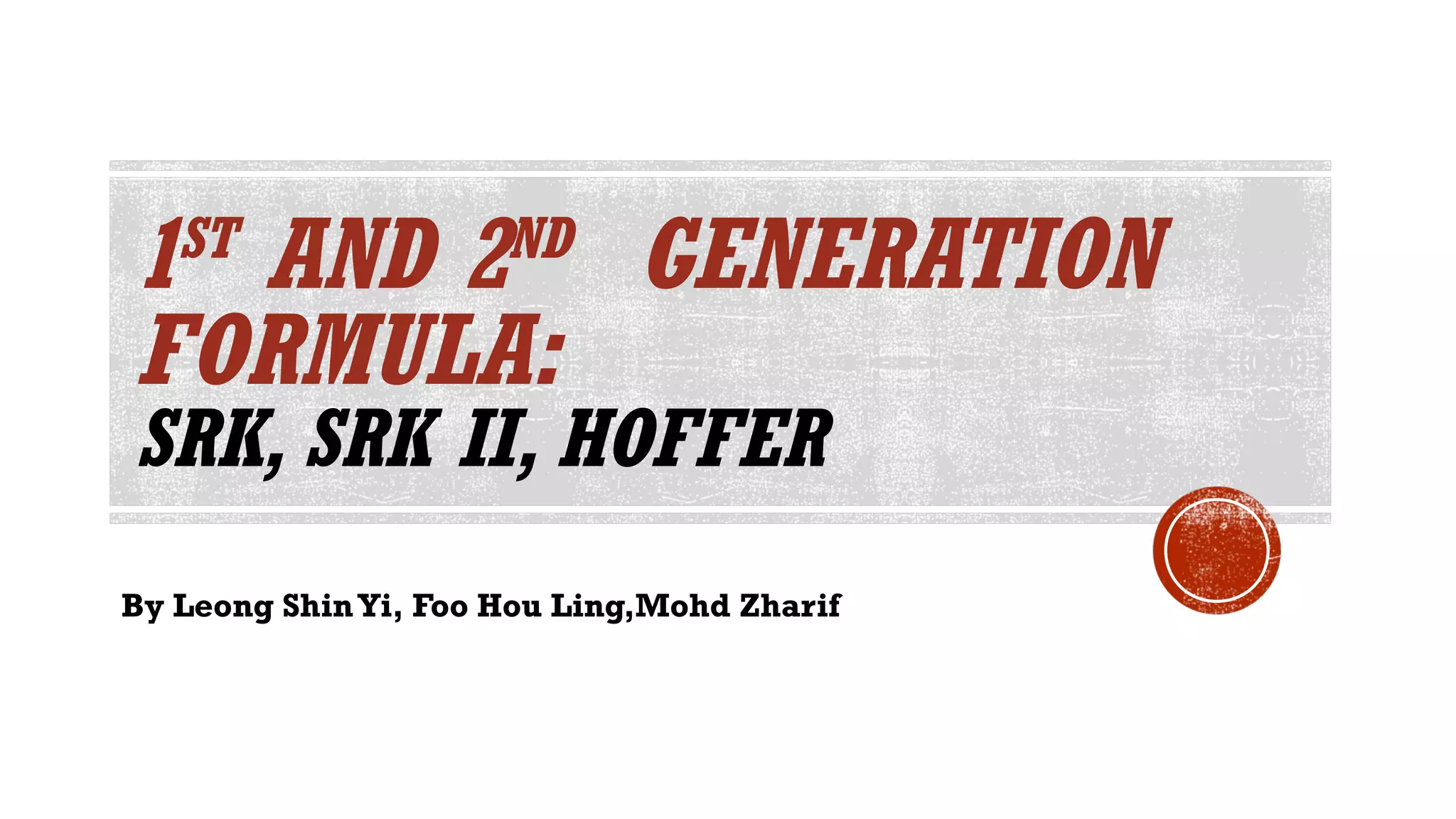 Biometry: Iol calculation | PPT