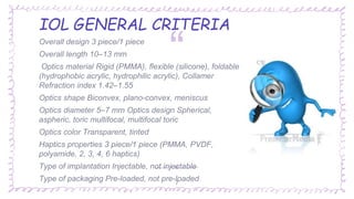 IOL ( Intraocular lens) in another way...IOL Design | PPT