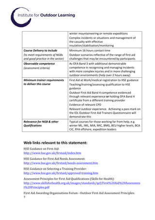 Iol outdoor first aid training statement 1.3 | PDF