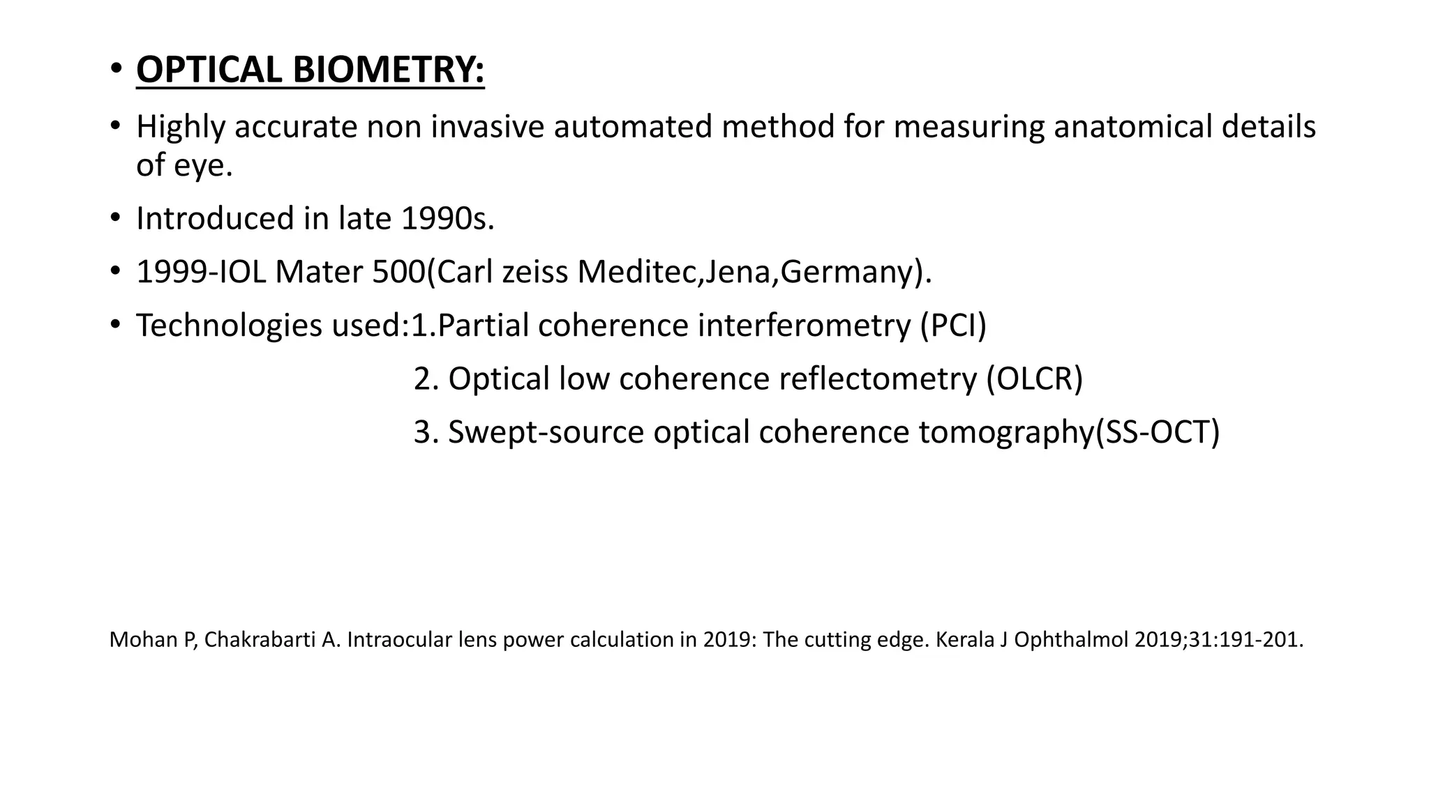 BIOMETRY AND IOL POWER CALCULATION | PPTX | Eye and Vision Conditions ...