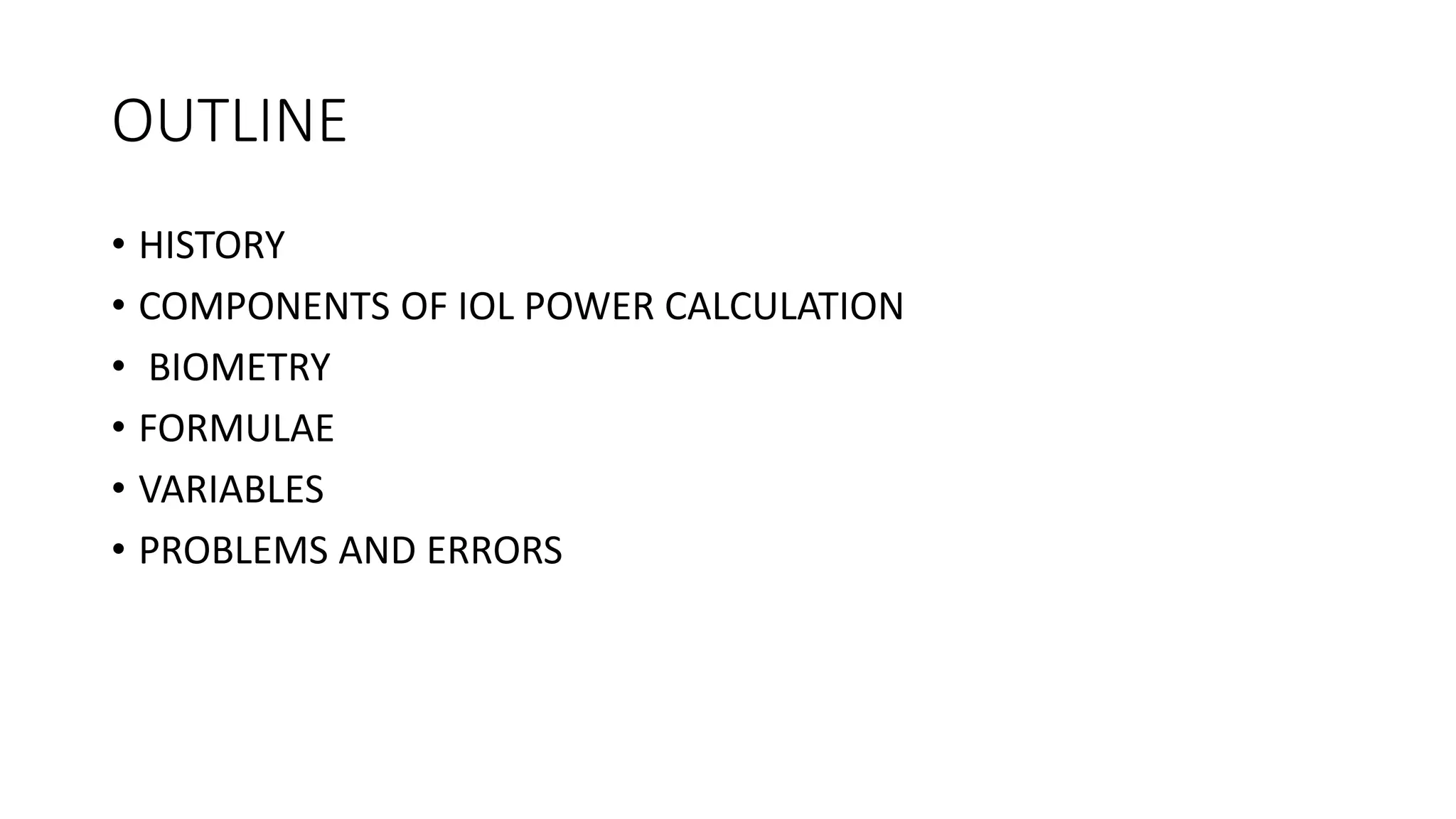 BIOMETRY AND IOL POWER CALCULATION | PPTX