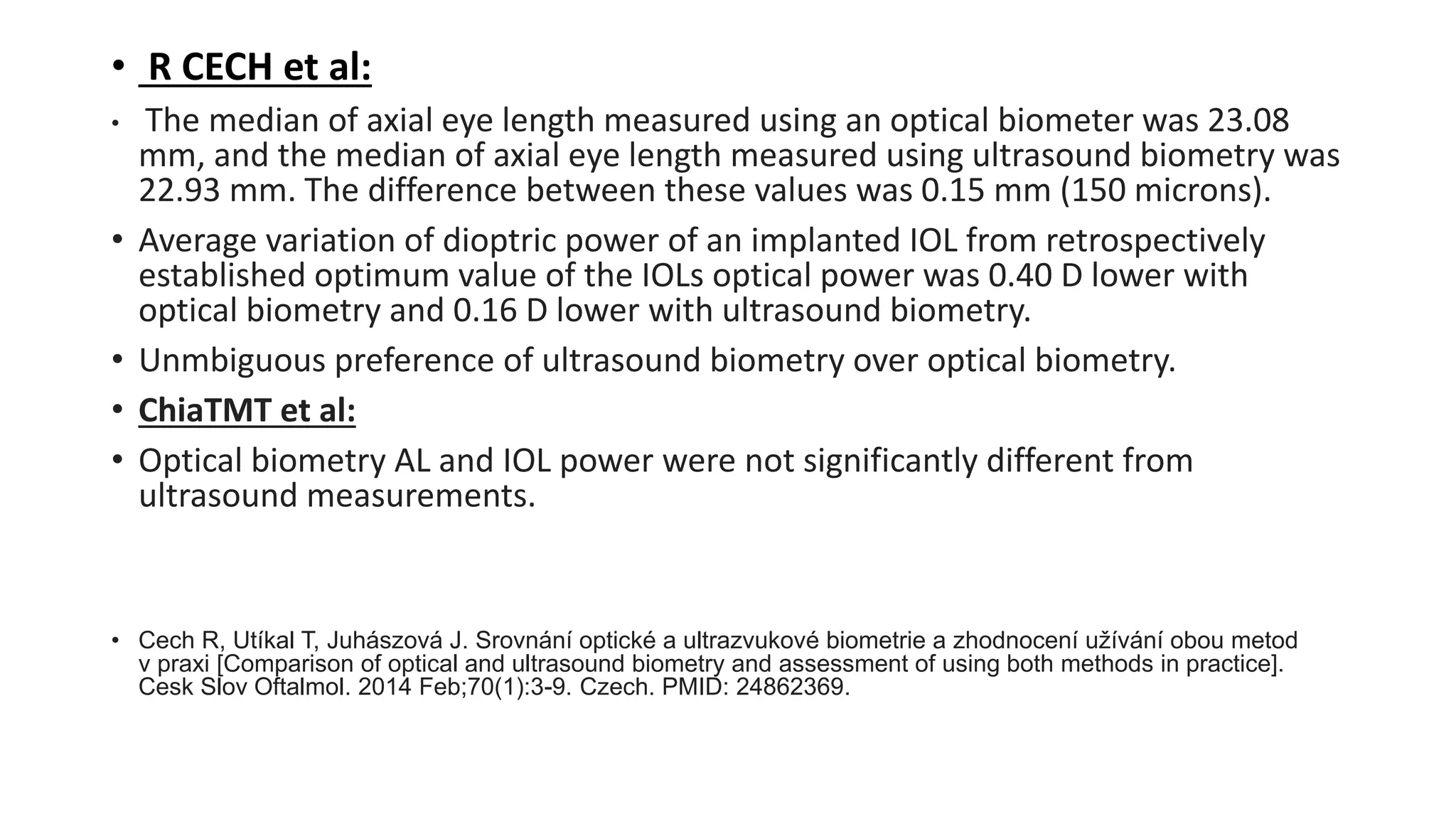 BIOMETRY AND IOL POWER CALCULATION | PPTX | Eye and Vision Conditions ...