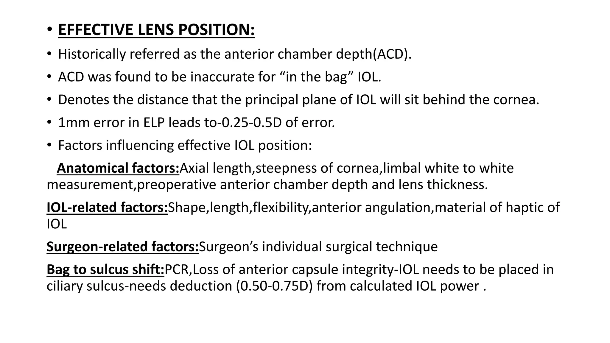 BIOMETRY AND IOL POWER CALCULATION | PPTX | Eye and Vision Conditions ...