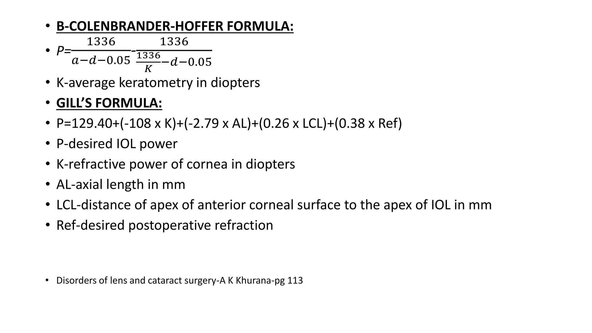 BIOMETRY AND IOL POWER CALCULATION | PPTX