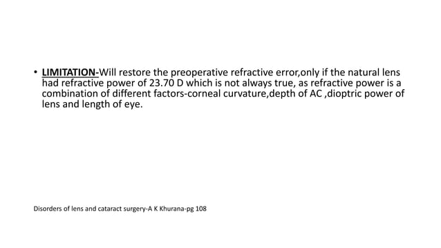 BIOMETRY AND IOL POWER CALCULATION | PPTX | Eye and Vision Conditions ...