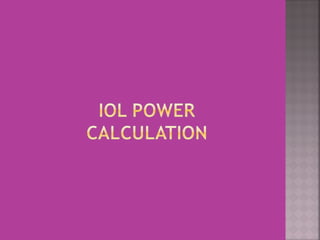 IOL Power Calculation in Normal Eyes | PPT