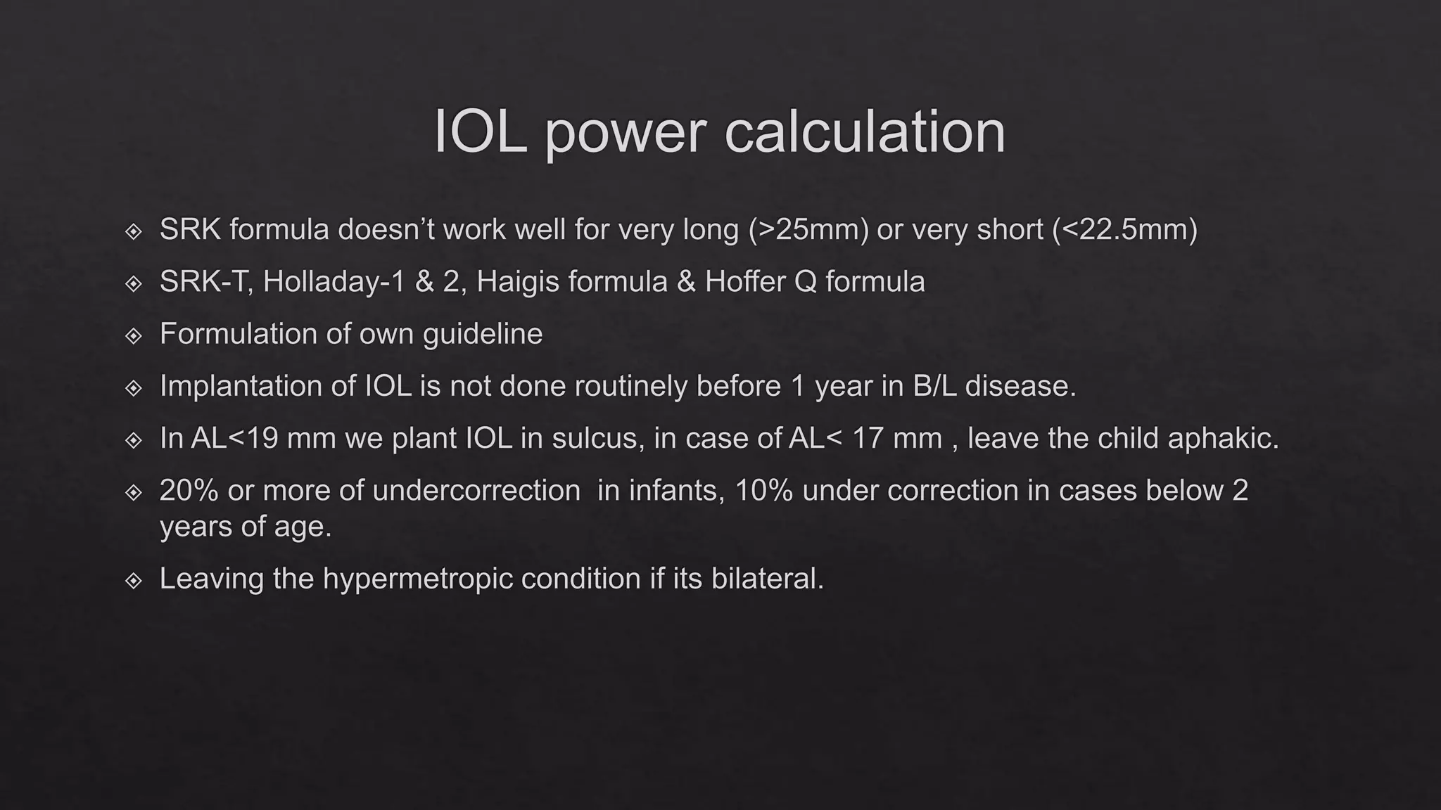 Iol power calculation (adult & paediatric) | PPT
