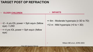 Iol power calculation in pediatric patients | PPTX