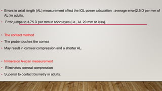 Iol power calculation in pediatric patients | PPTX