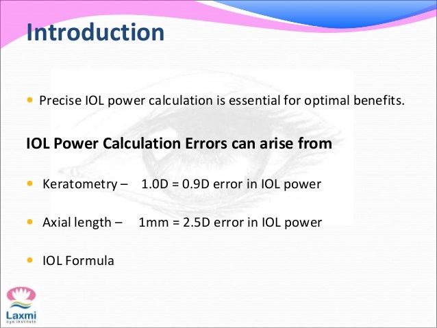 IOL power calculation special situations