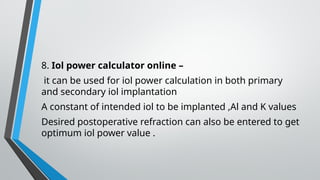 Intraoccular lens power selection-2.pptx