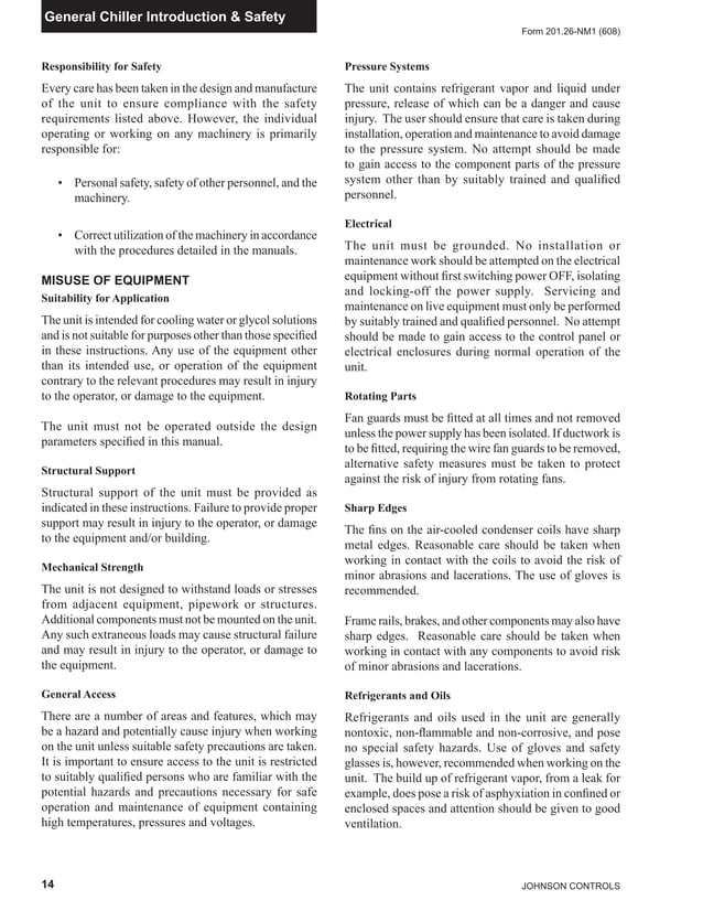 Manual do chiller York com condensação a agua ycwl | PDF | First Aid ...