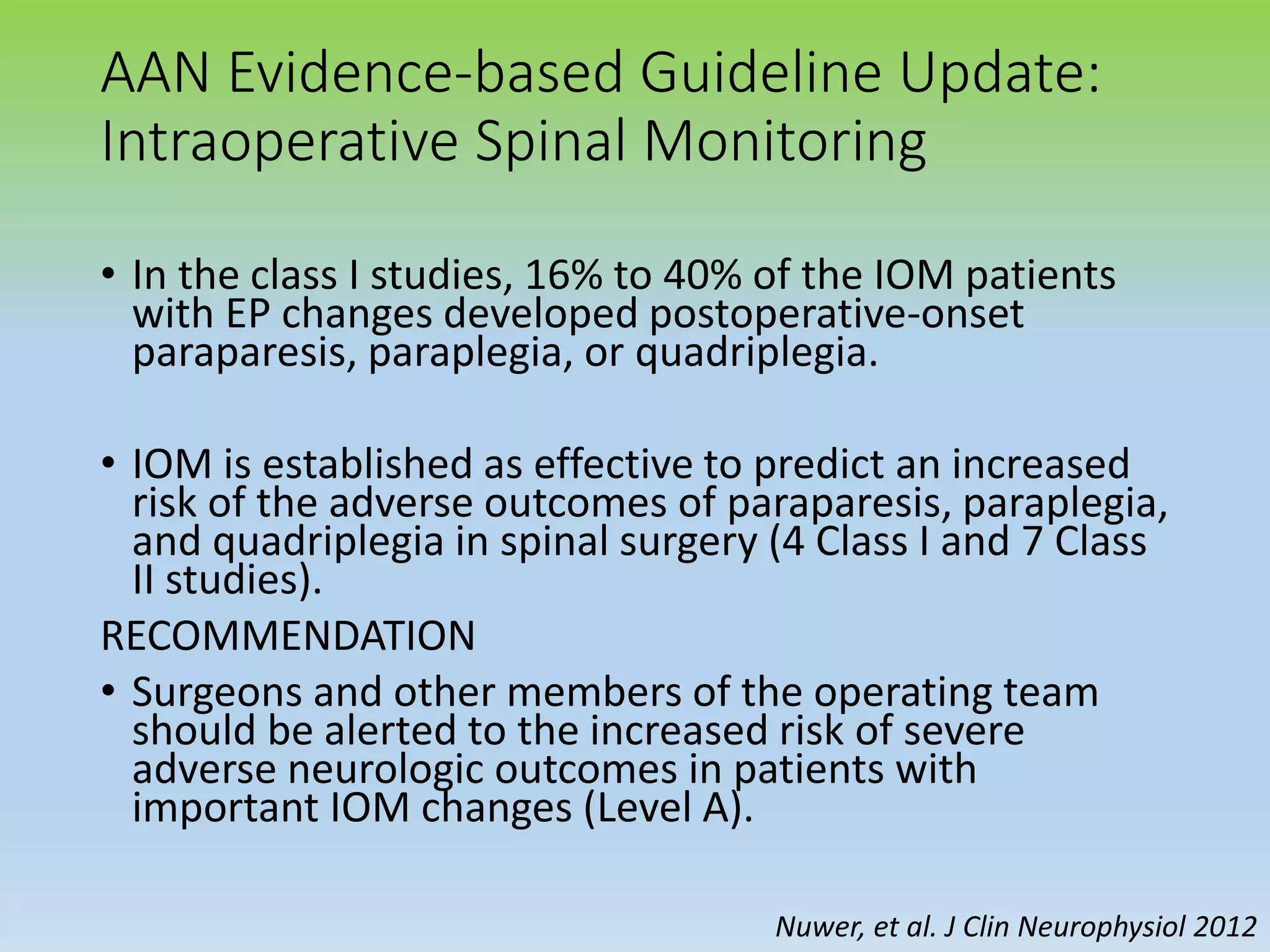 Intraoperative Monitoring for Brain and Spinal Cord Tumors | PPTX