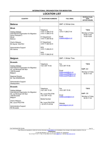 iom missions global locations | PDF