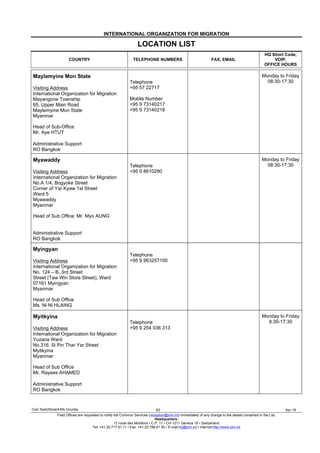 iom missions global locations | PDF