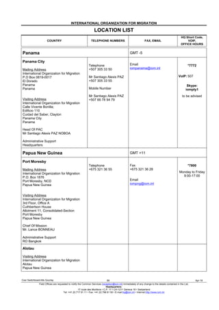 iom missions global locations | PDF