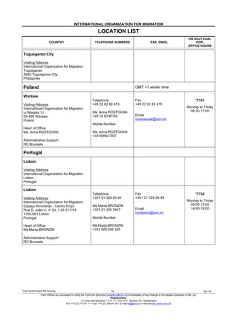 iom missions global locations | PDF