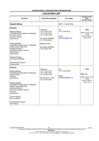 iom missions global locations | PDF