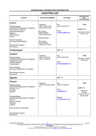 iom missions global locations | PDF