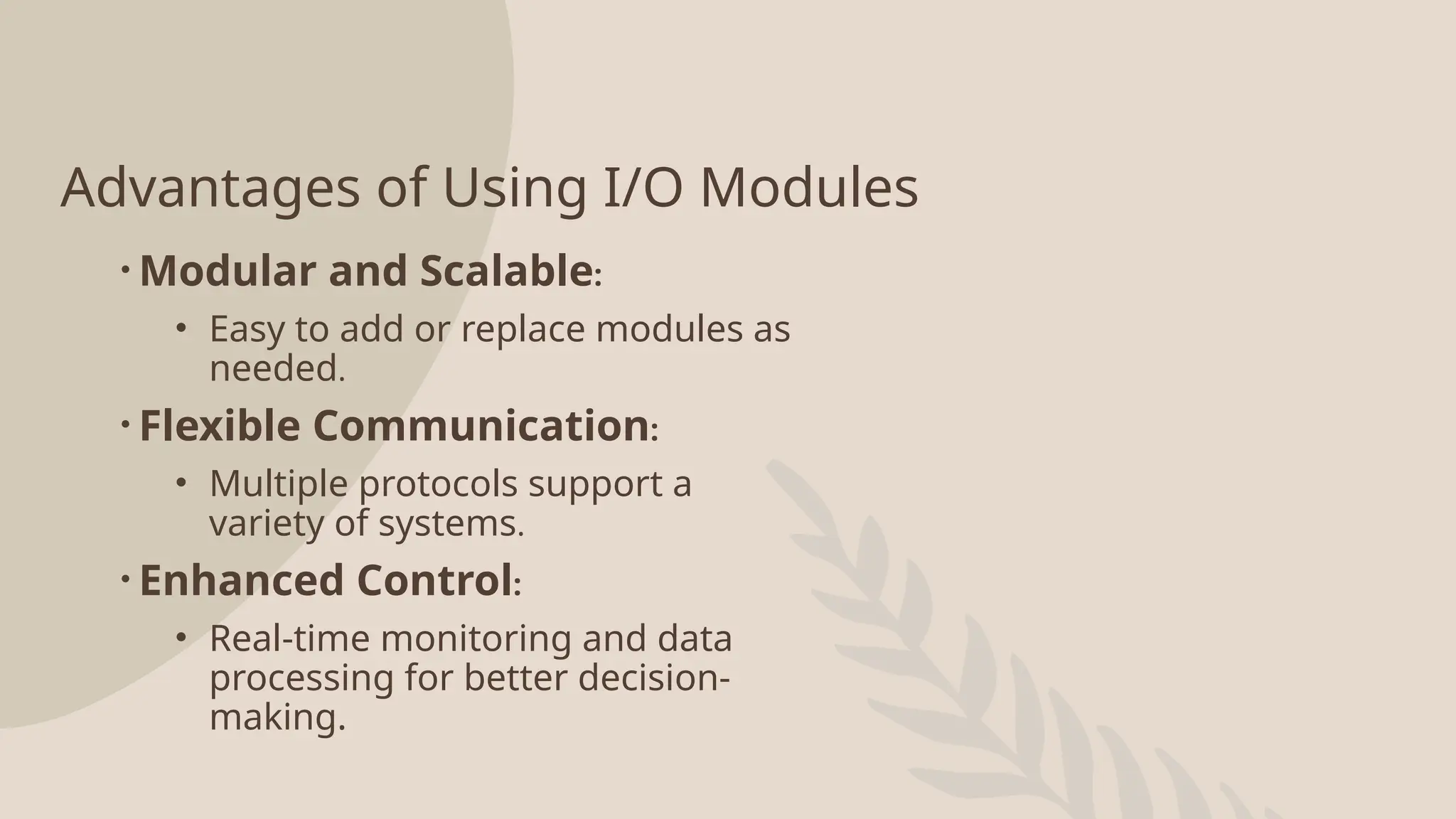 The Role of I/O Modules in Modern Control Systems | PPTX