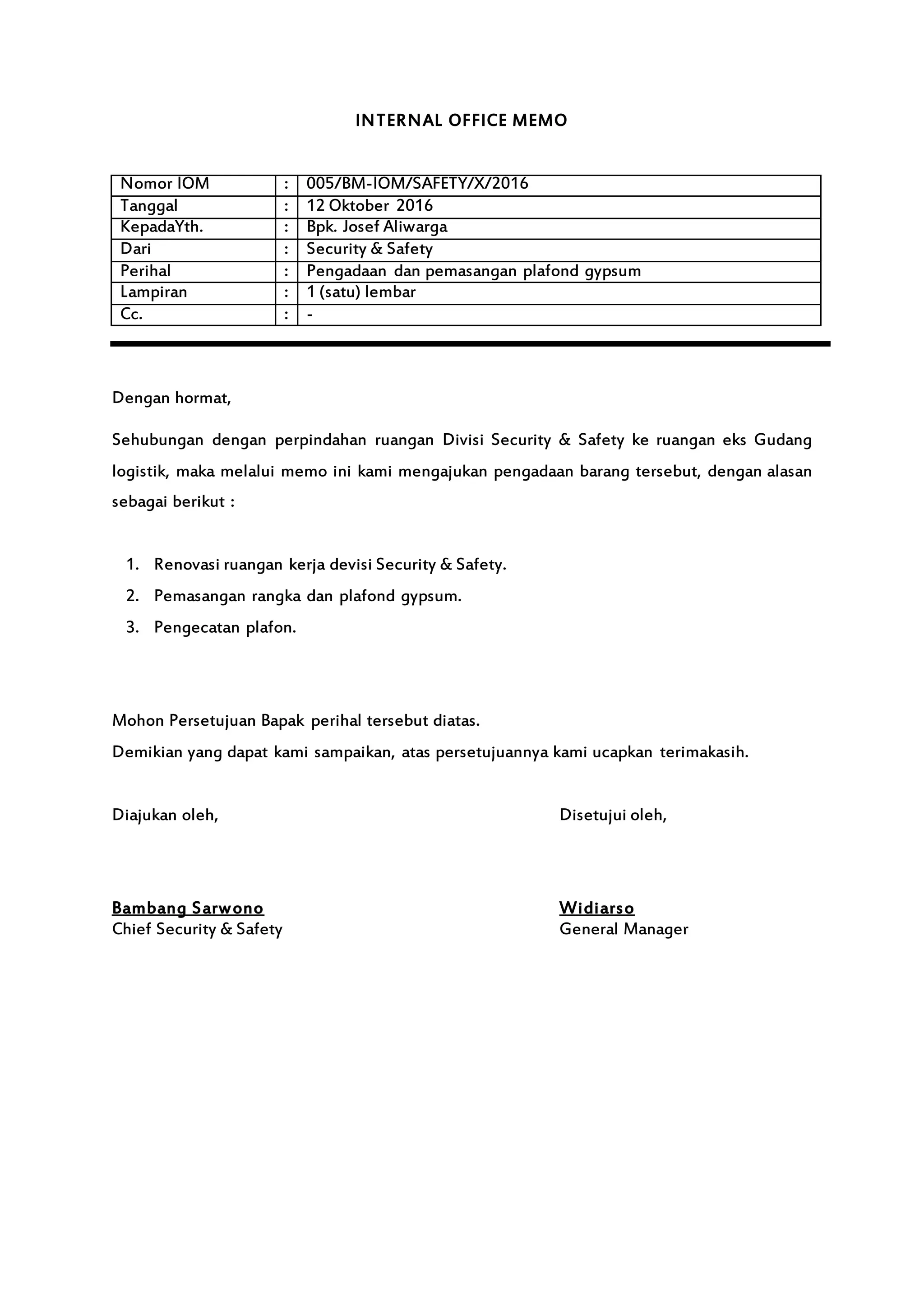 Iom ruangan kerja | PDF