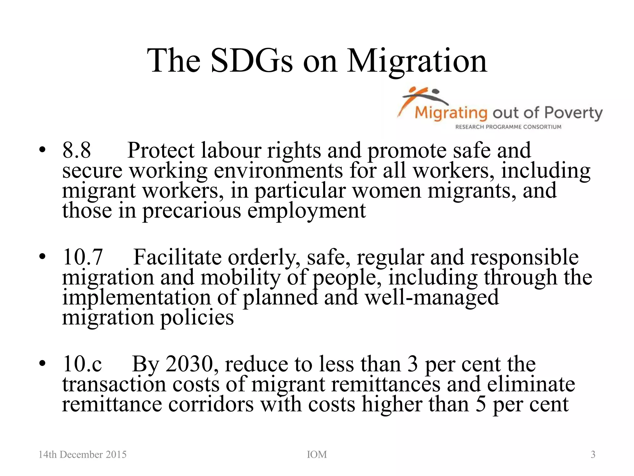 Labour Migration and Development: Implementing the Sustainable ...