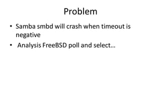 Linux IO Multiplexing for Samba bug | PDF | Operating Systems | Computer Software and Applications