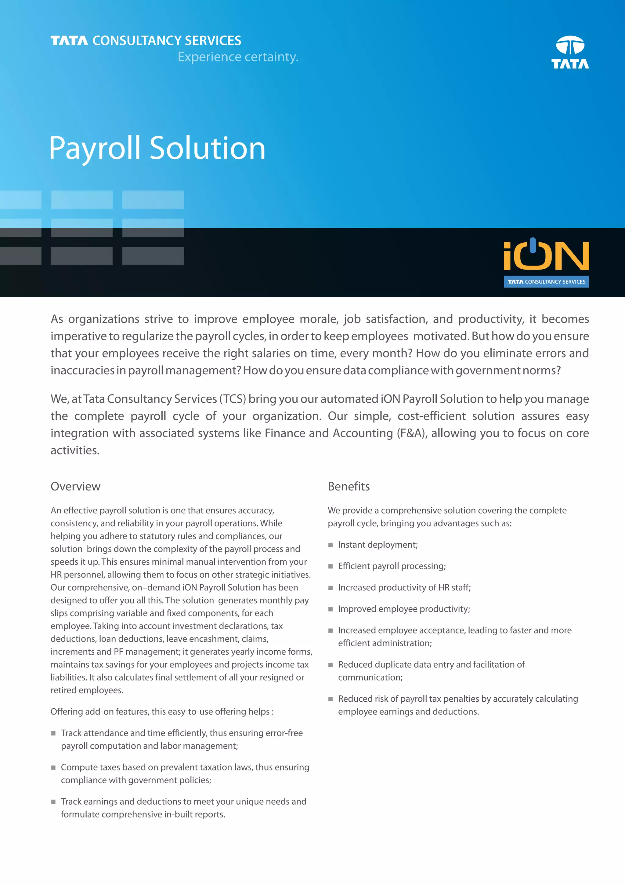 Payroll Solution - iON Cloud ERP | PDF | Business Accounting & Finance ...