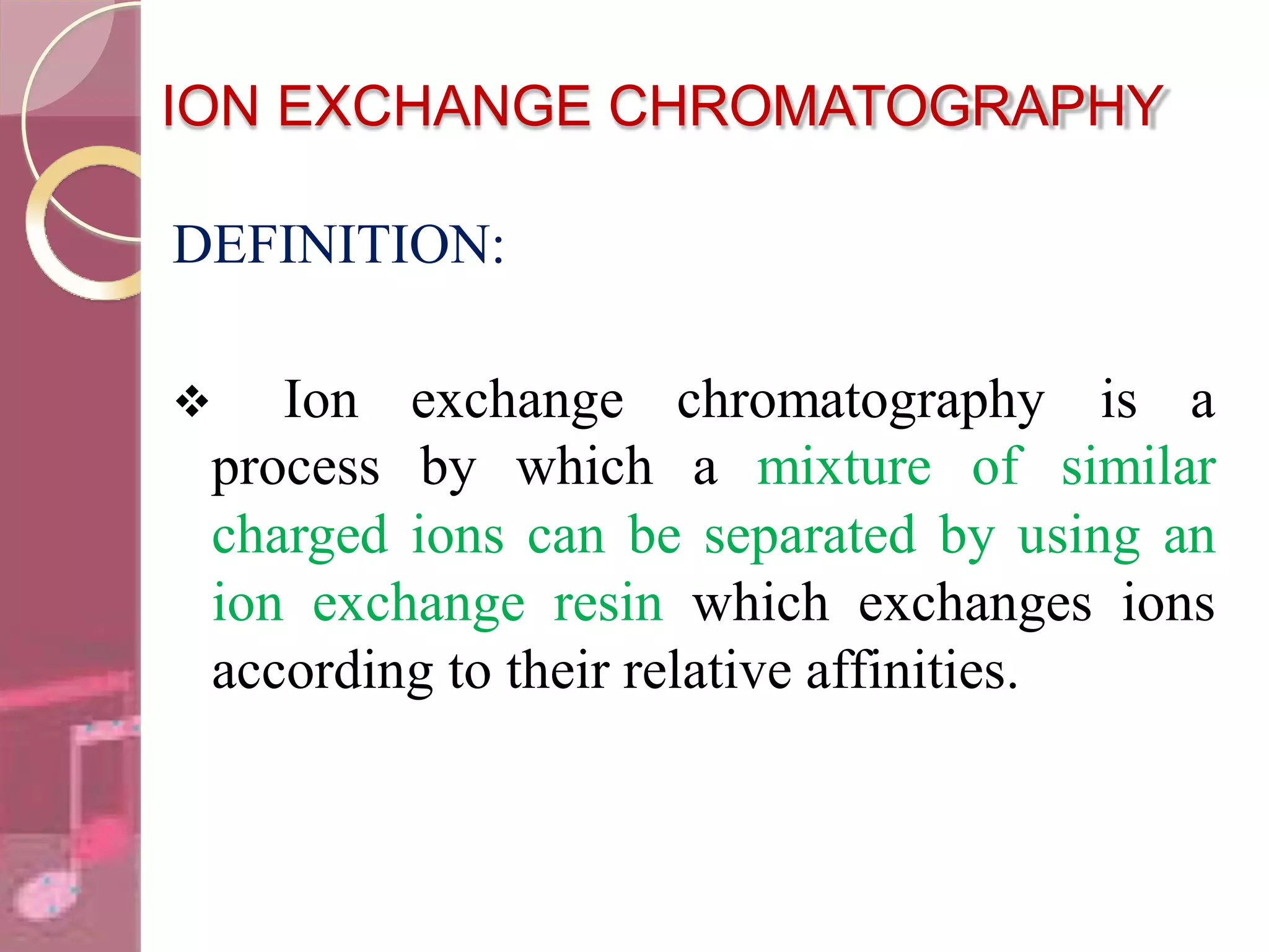 Ion exchange chromatography | PDF