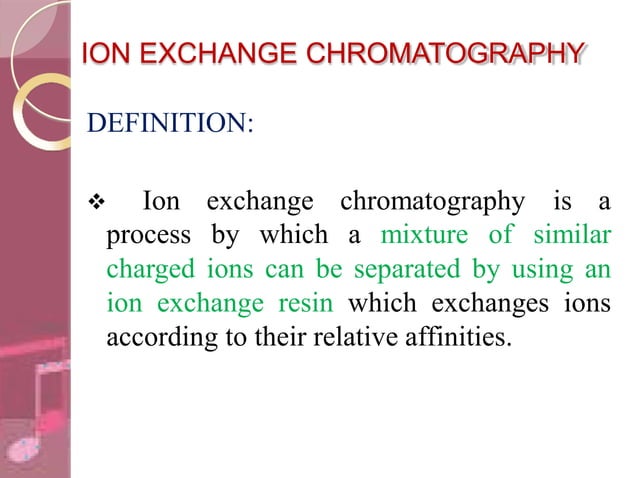 Ion exchange chromatography | PDF