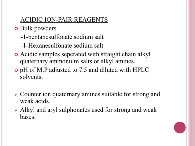 Ion-pair chromatography .pptx | Chemistry | Science