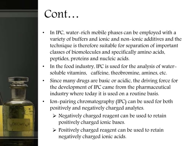 Ion pair , reversed pair liquid chromatography | PPTX | Chemistry | Science