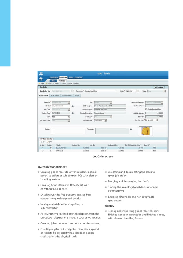 ERP Texttile Solution-TCSiON | PDF
