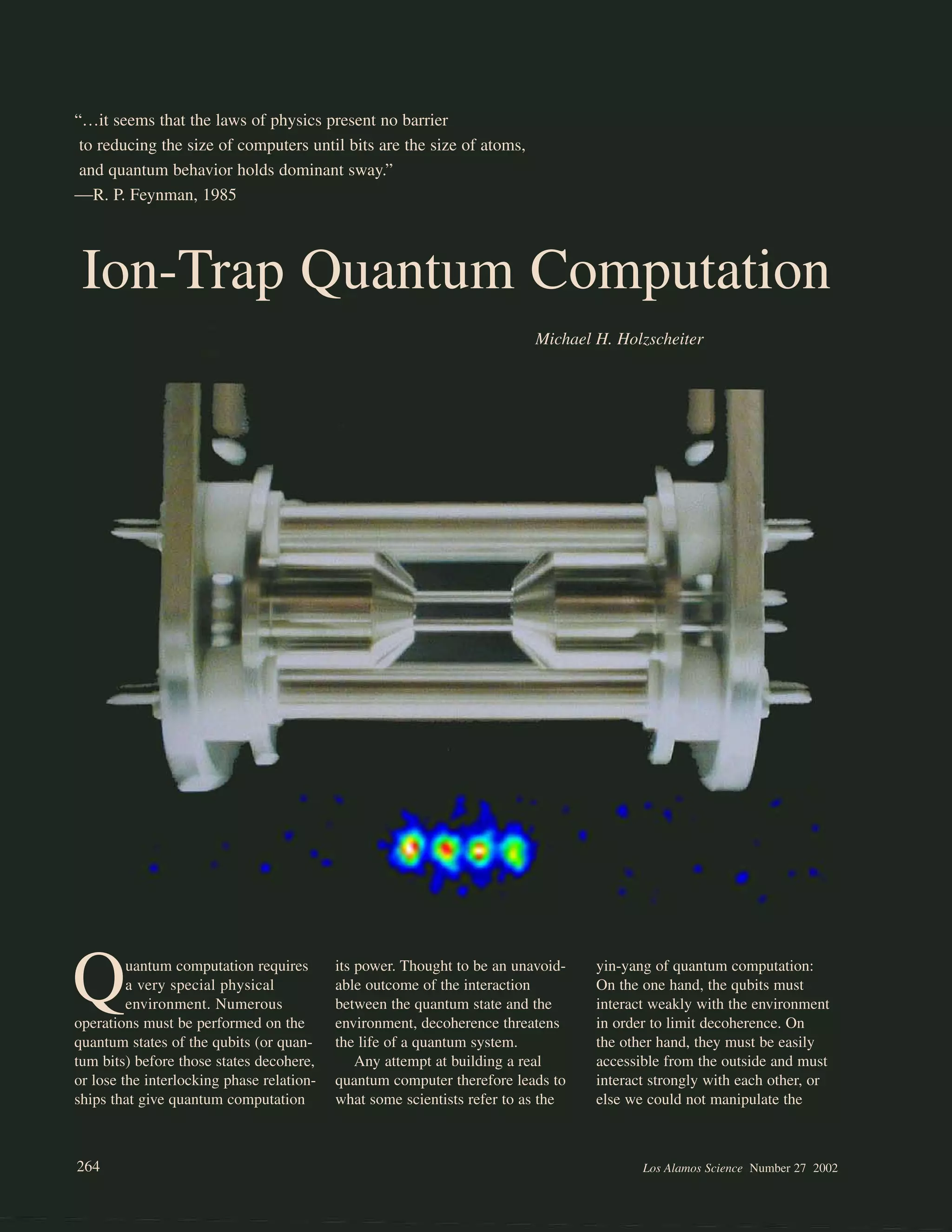 Ion trap quantum computation | PDF