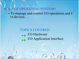 I/O System | PPT