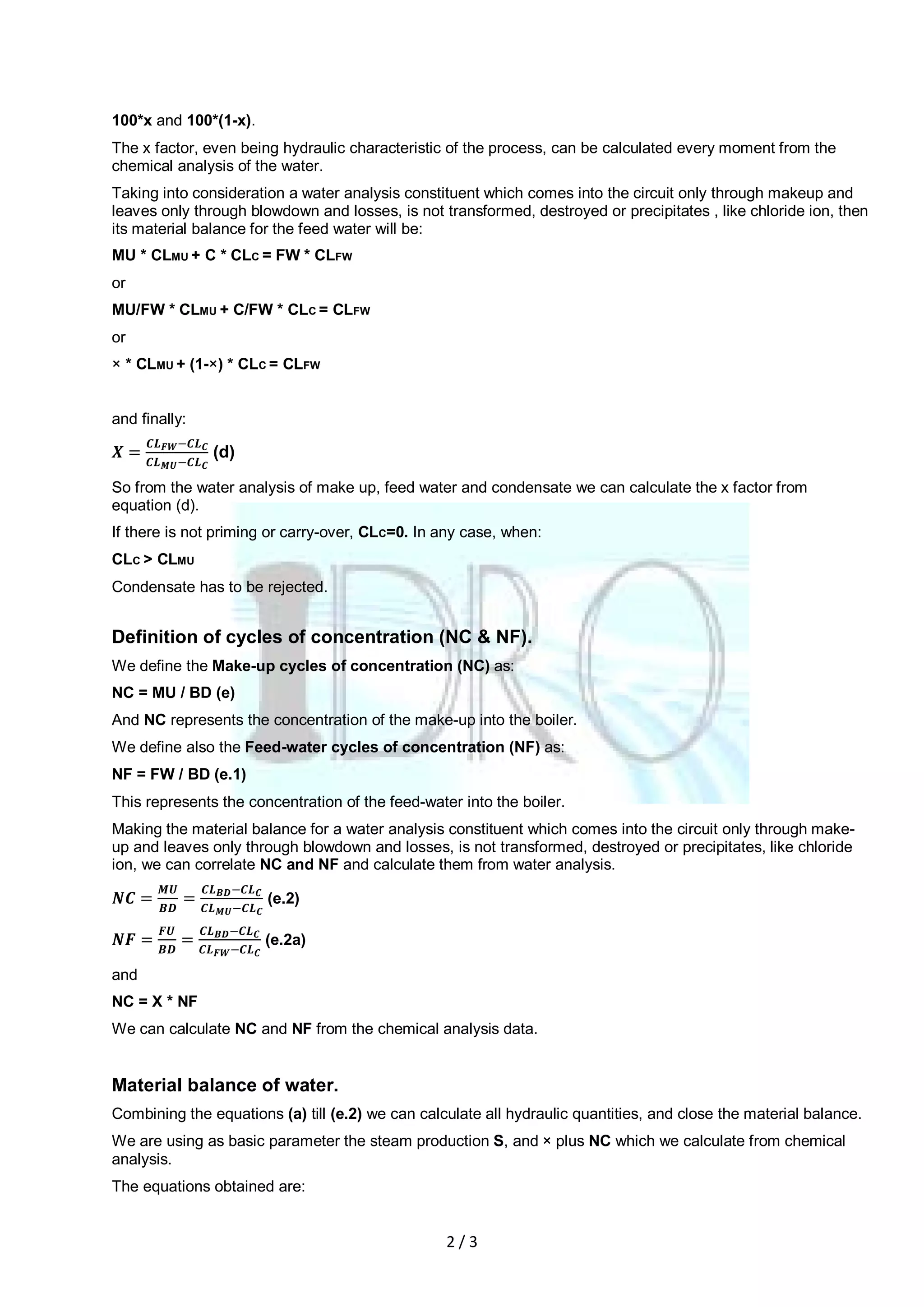Ion balance in boiler circuit | PDF