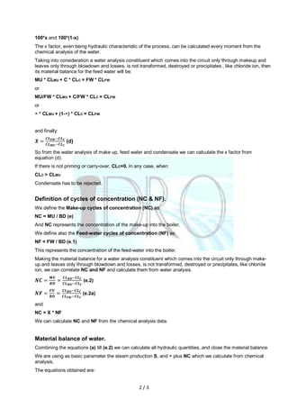 Ion balance in boiler circuit | PDF