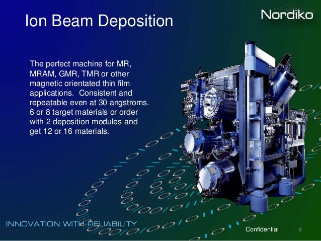 Ion beam deposition, wtth great uniformity.
