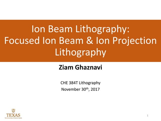 Ion Beam Lithography.pptx | Chemistry | Science
