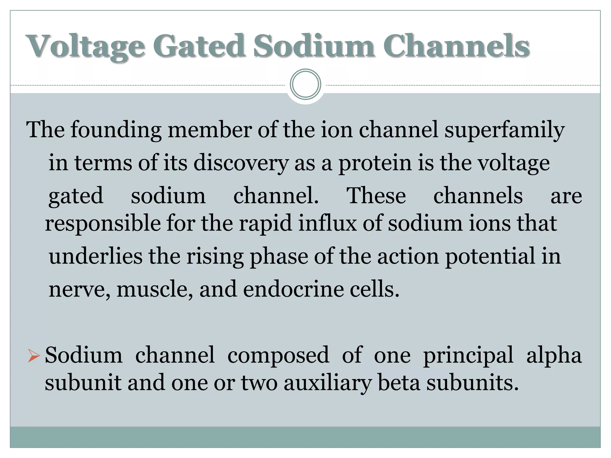 Ion channels, types and their importace in managment of diseases | PPTX