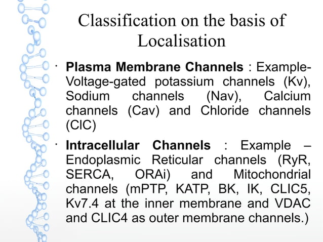 Ion channels | PPT | Chemistry | Science